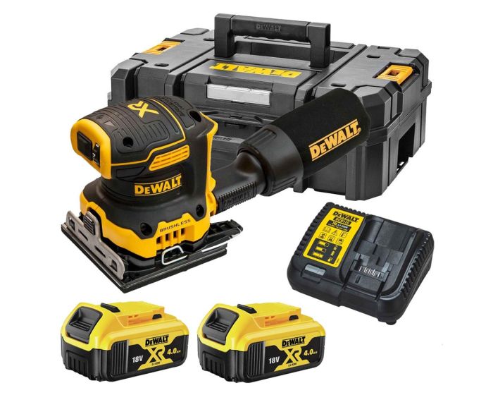 Dewalt DCW200M2 Cordless Brushless 18v XR 1 4 Sheet Palm Sander Hook Loop 2x4ah Buyaparcel