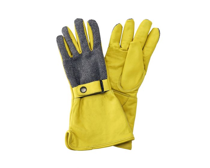 Kent Stowe Leather Gauntlet Long Sleeve Gardening Gloves Fleece Lined Medium
