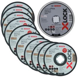 Bosch PRO X-LOCK 10 Piece Standard for Inox Disc 125 x 22.23mm Straight ...