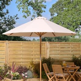 Rowlinson Ashdown Wooden Parasol Outdoor Garden Sun Shade Umbrella 2.5m ...