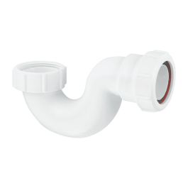 McAlpine Q10 1" 1/4 Low Level Bath 40mm Trap White 19mm Seal Plastic ...
