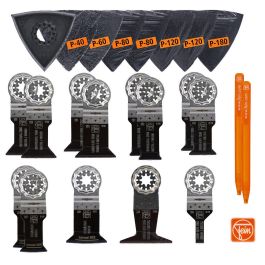 Fein Starlock Multi Tool 49 Piece Set Bi-Metal Plunge Blade Sanding ...