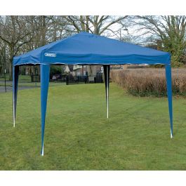 Draper 76940 Blue 3m x 3m Concertina Gazebo Garden Party Shelter Canopy ...