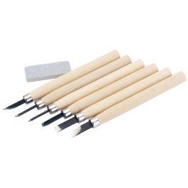 Draper 31777 Wood Carving Set with Sharpening Stone (7 Piece) Buyaparcel